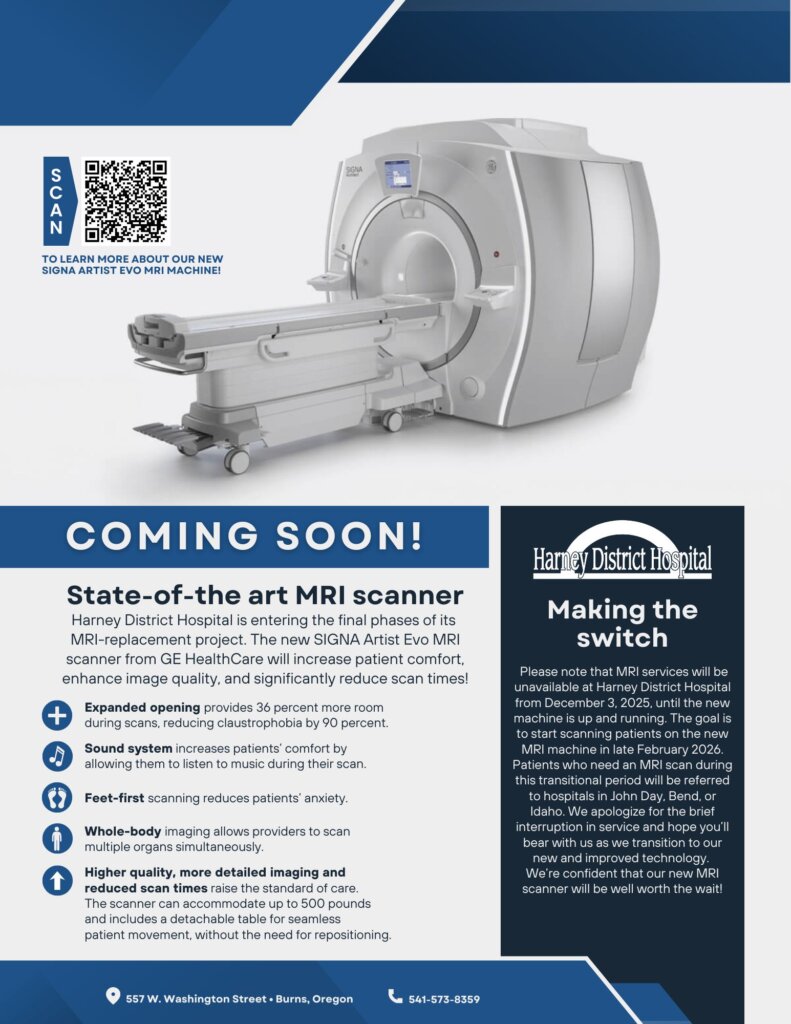 Harney District Hospital is getting a new, state-of-the-art MRI scanner ...